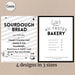 Sourdough Bread Price List Template Bundle Editable Bread Price List ...