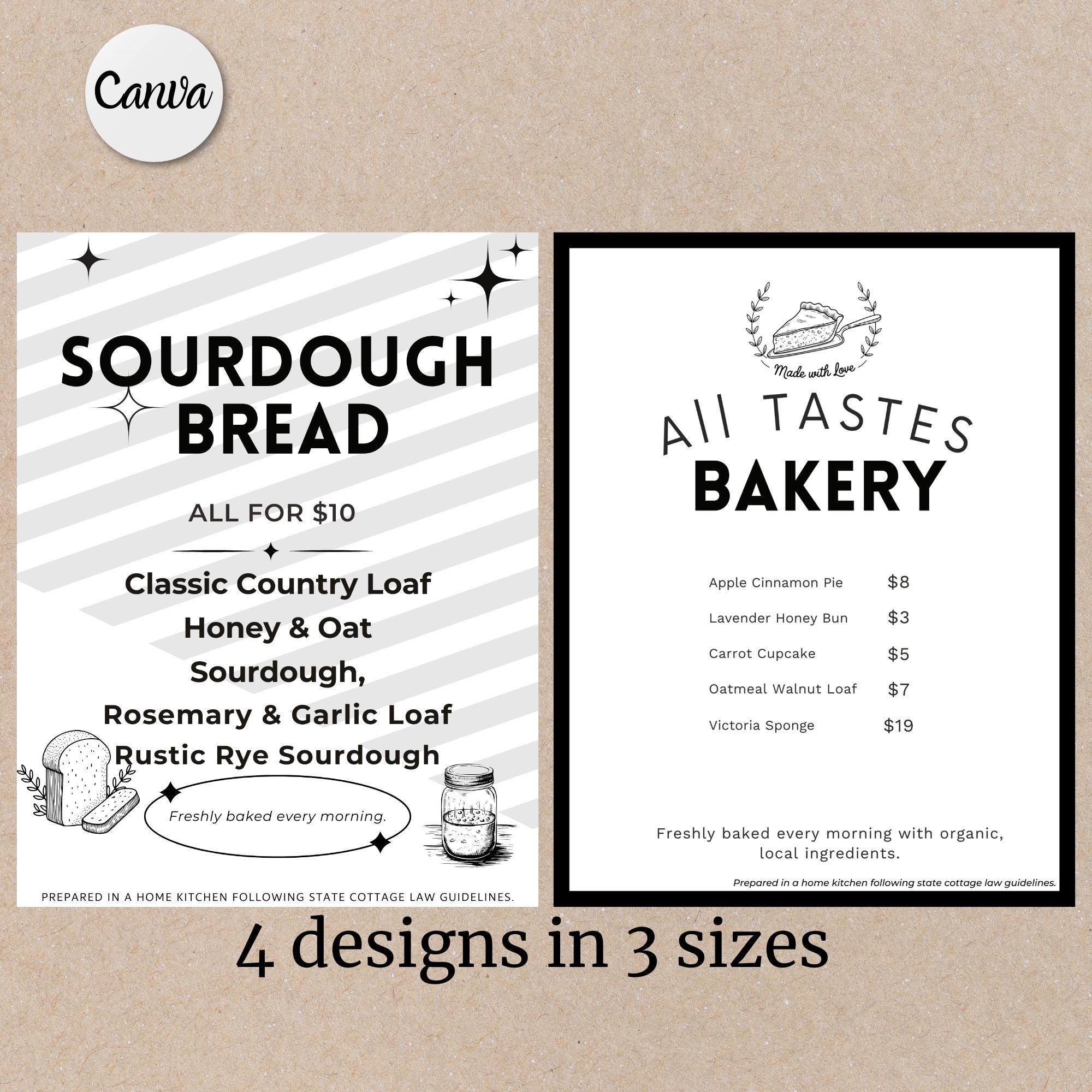 Bakery Price List Template Bundle Editable Bread Price List ...