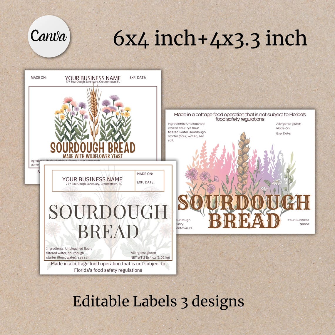 Sourdough Bread Ingredient List Label Cottage Law Sourdough Label ...