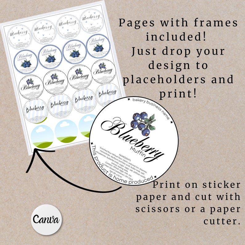 Blueberry Minimalistic Flavor Sticker Cottage Law Texas Illustrated ...