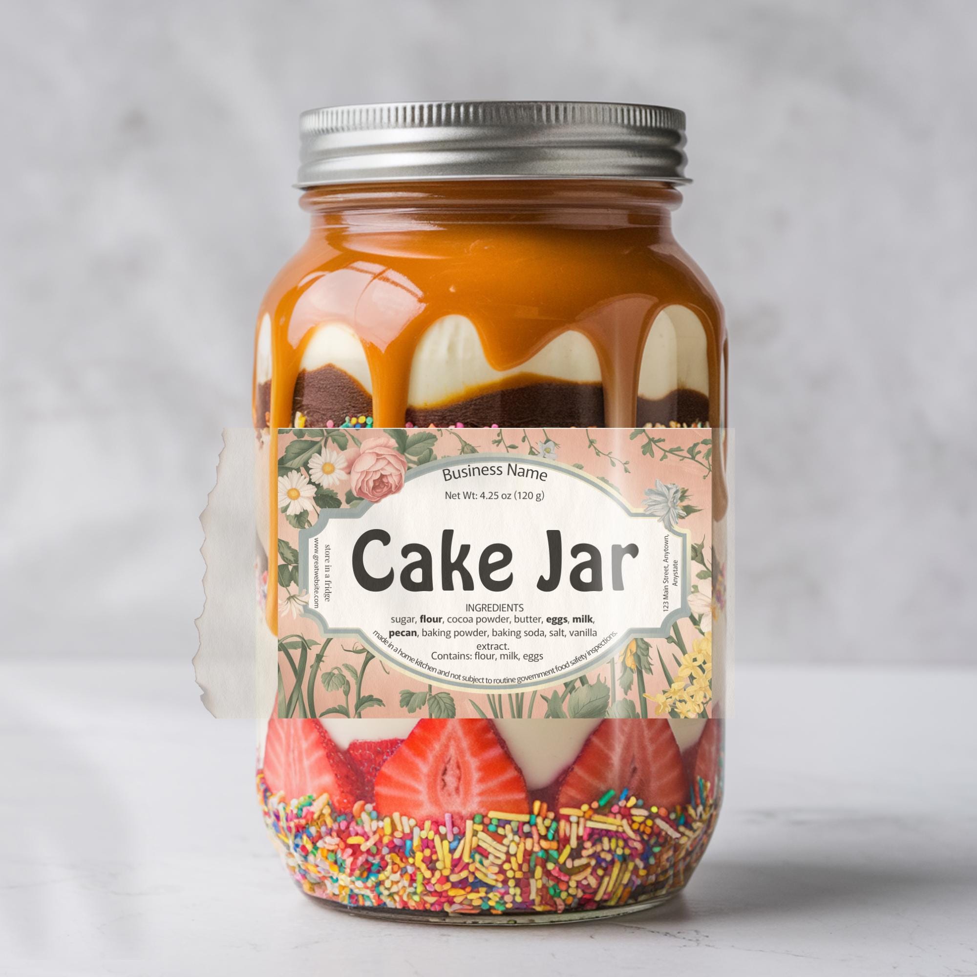 Cake Jar Label Cottage Kitchen Home Cakery Small Cakes Labels Victorian ...