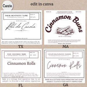 Cinnamon Roll Cottage Kitchen Cinnamon Bun Tag Allergen Alert Label 4x6 ...