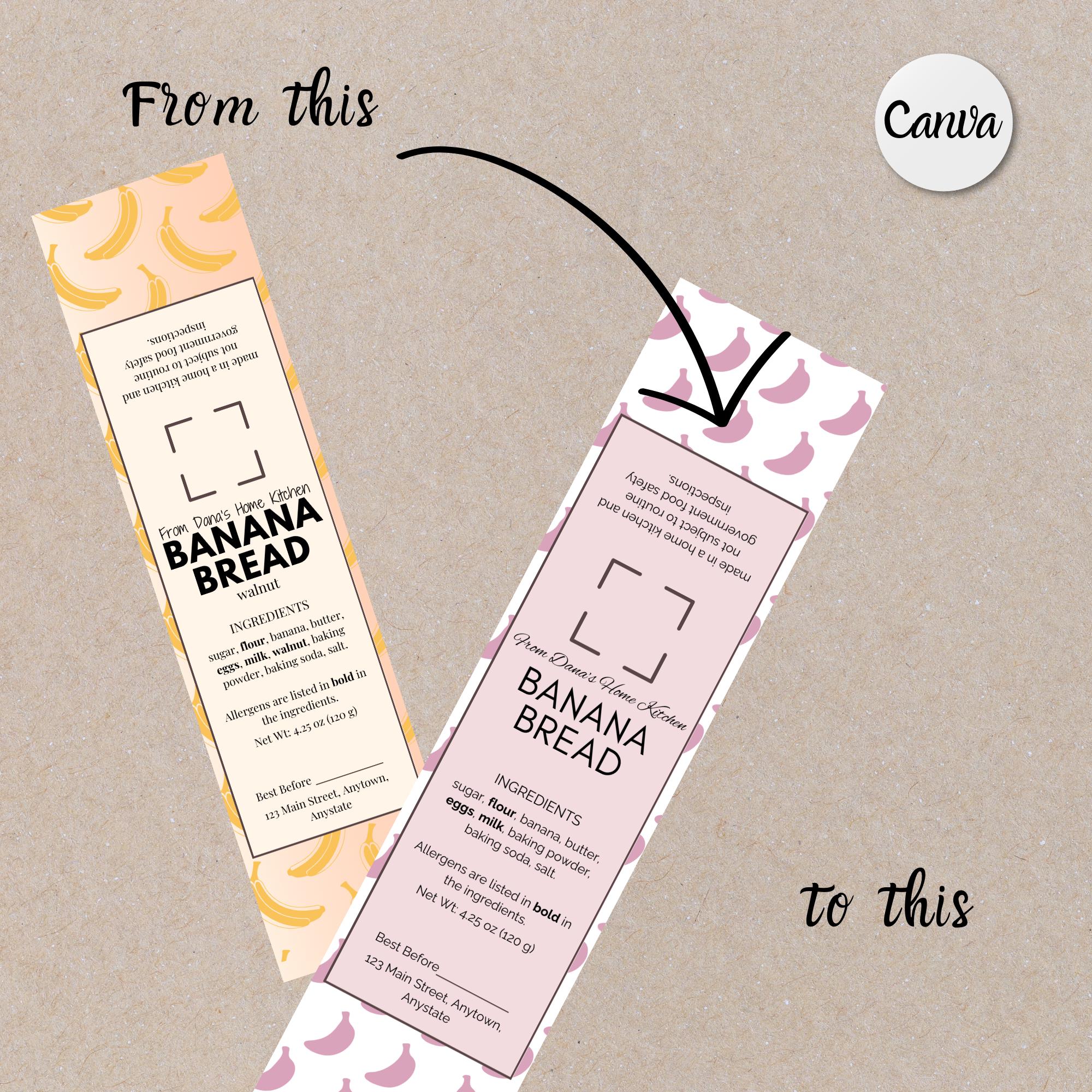 Printable Mini Loaf Pan Desserts Tag Banana Bread Christmas Wraps Mini ...