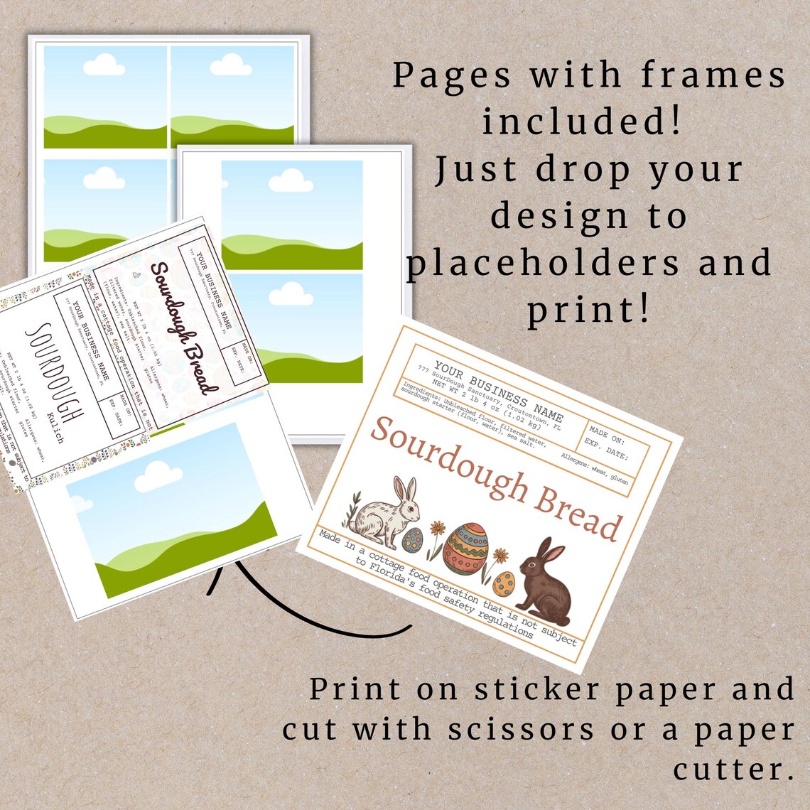 Bakery Easter Decor Label Bundle 11 Editable Cottage Food Labels for ...