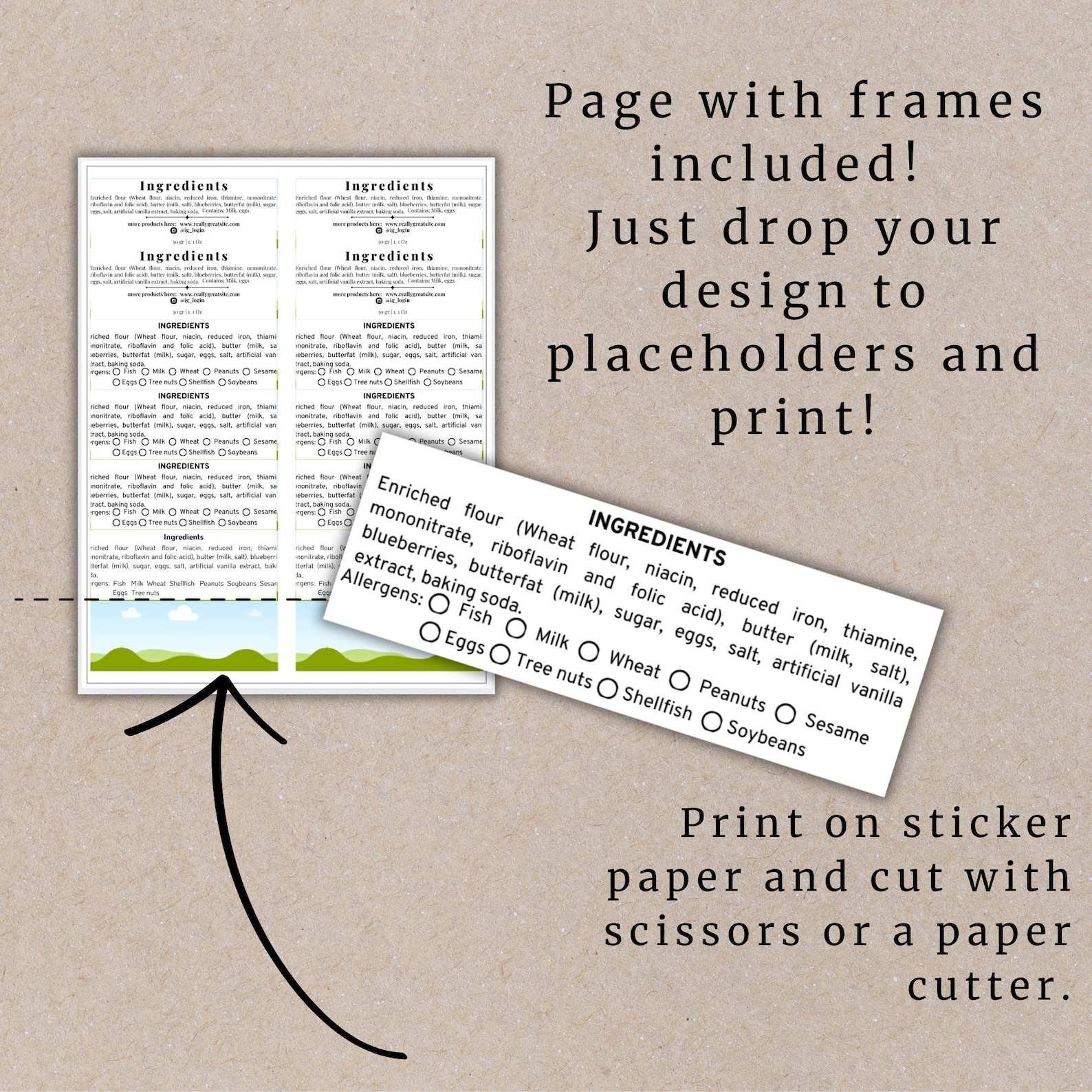 Minimalist Ingredient Label Template Cookie Cottage Food Ingredient ...