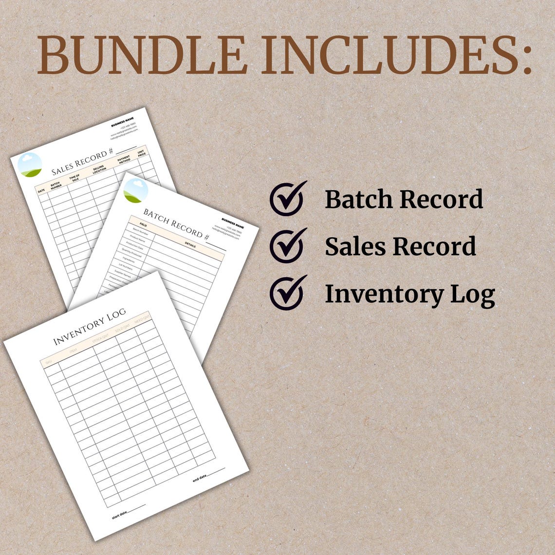 Batch Record Template for Cottage Kitchen Batch Number Tracker Sales ...