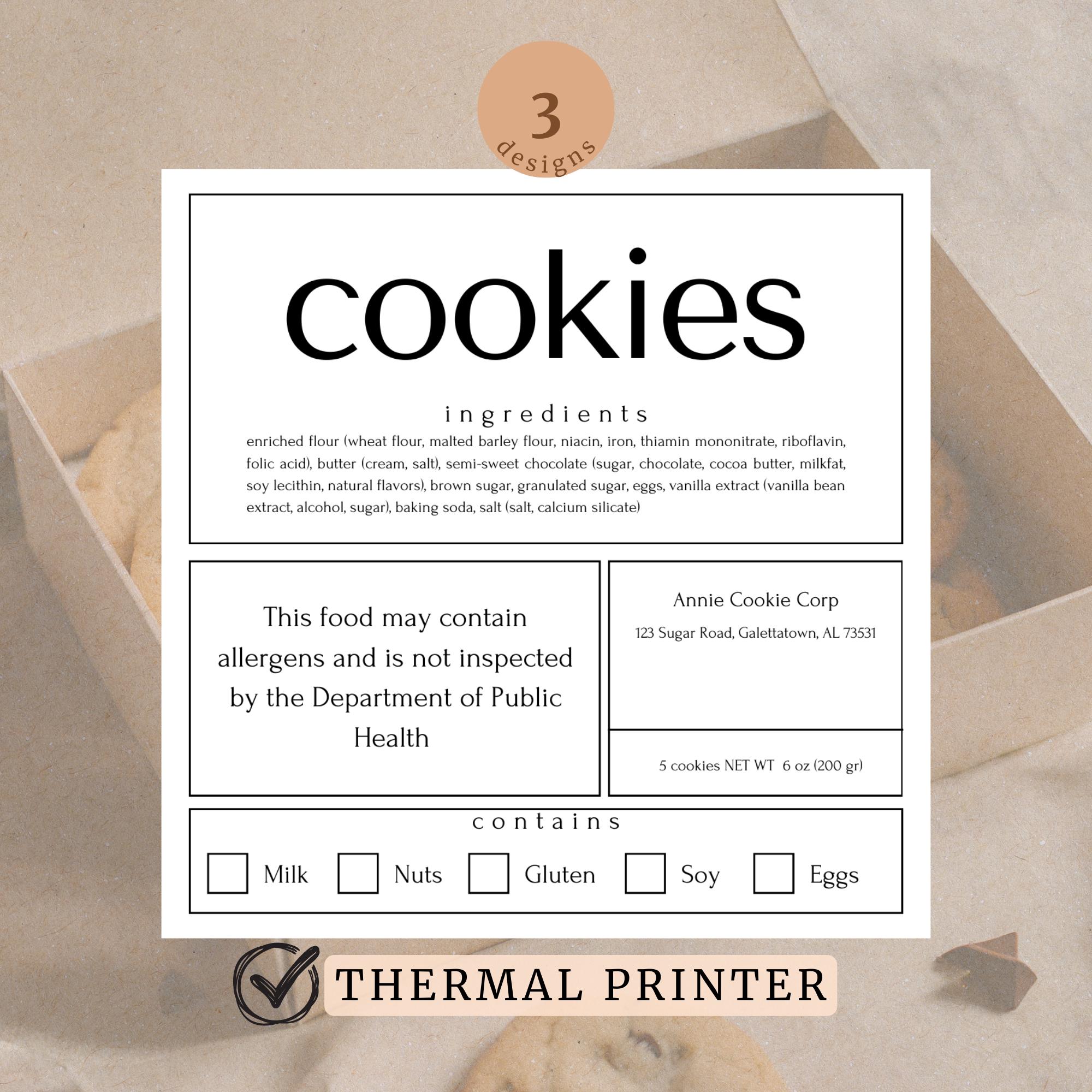 Cookie Label Info Template Alabama West Virginia Cottage Law Disclaimer ...