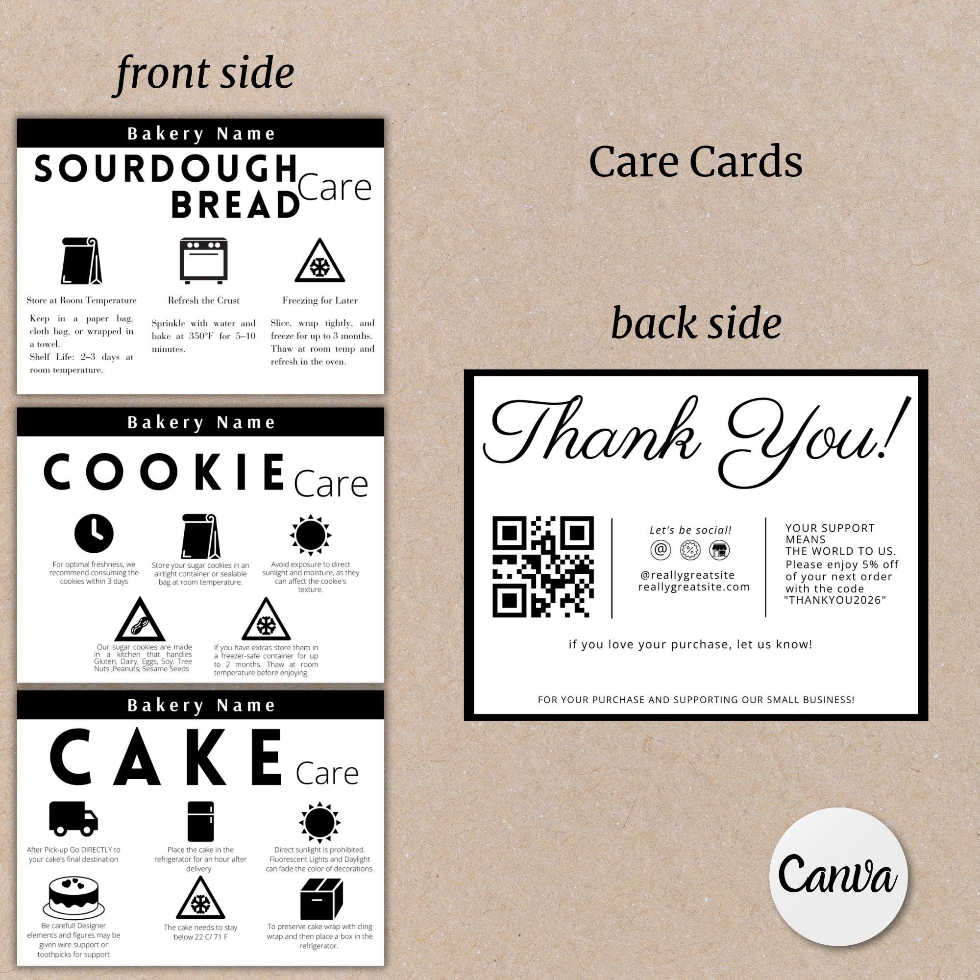 Minimalist Bakery Label Bundle 53 Editable Cottage Food Labels Baked ...