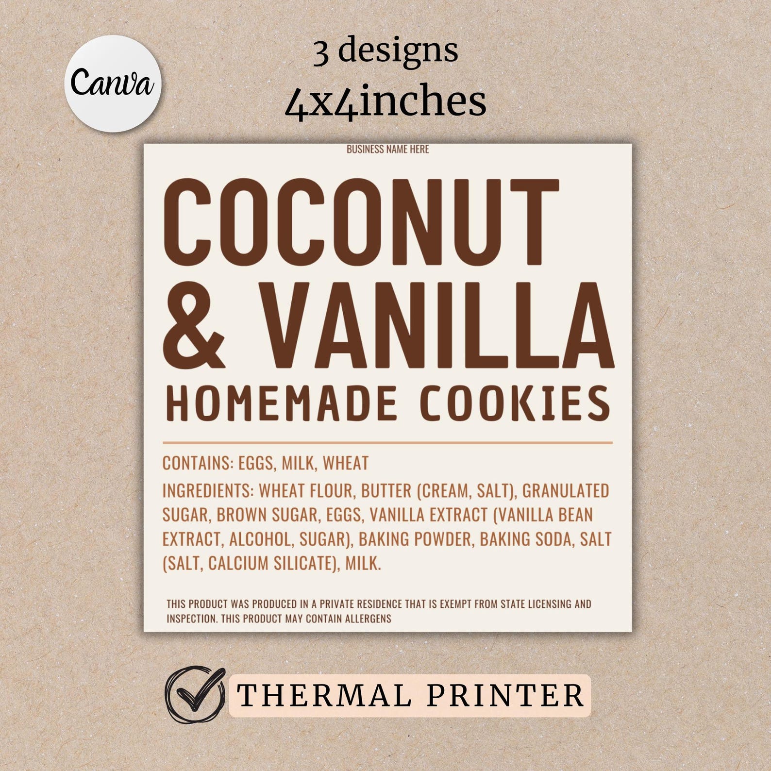Cookie Label Info Template Cottage Law Disclaimer Sticker Modern ...