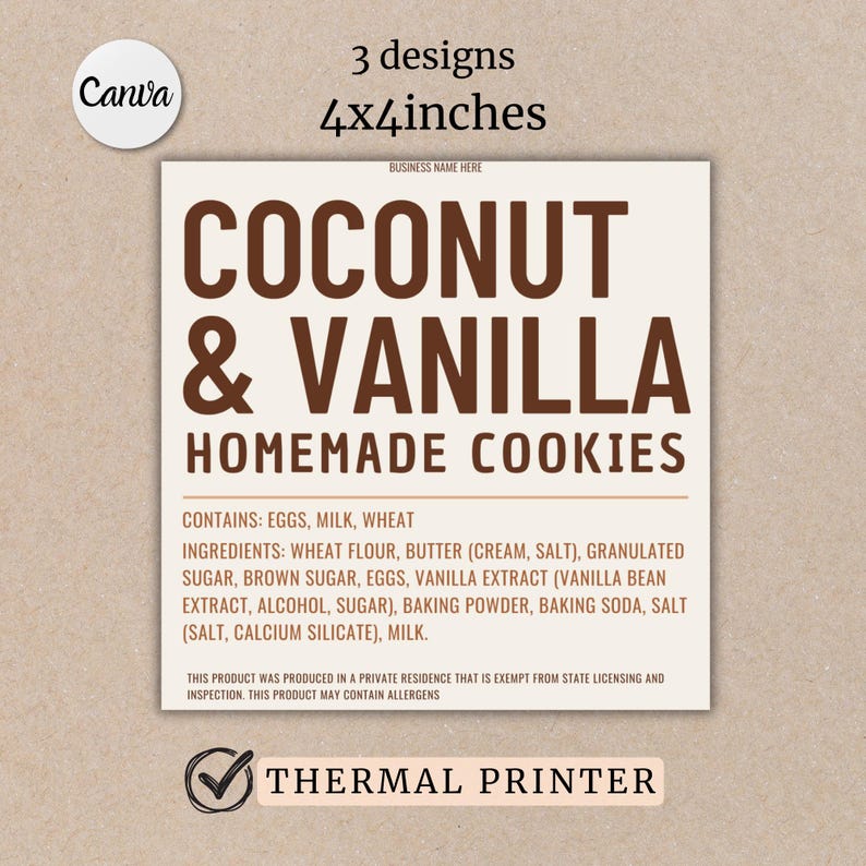 Cookie Label Info Template Cottage Law Disclaimer Sticker Modern ...