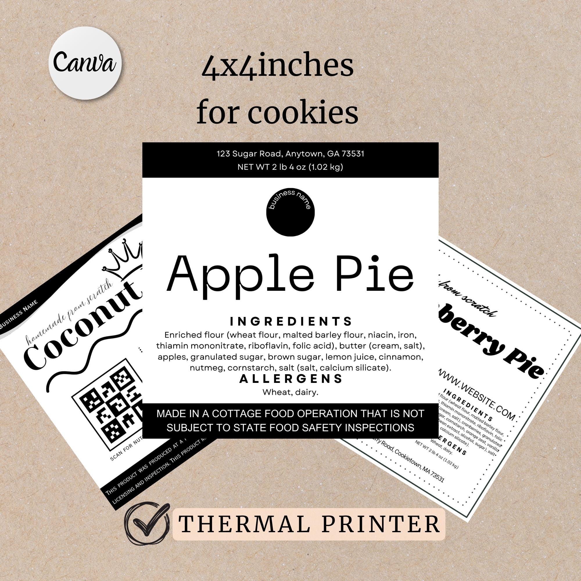 Minimalist Bakery Label Bundle 17 Editable Cottage Food Labels for ...