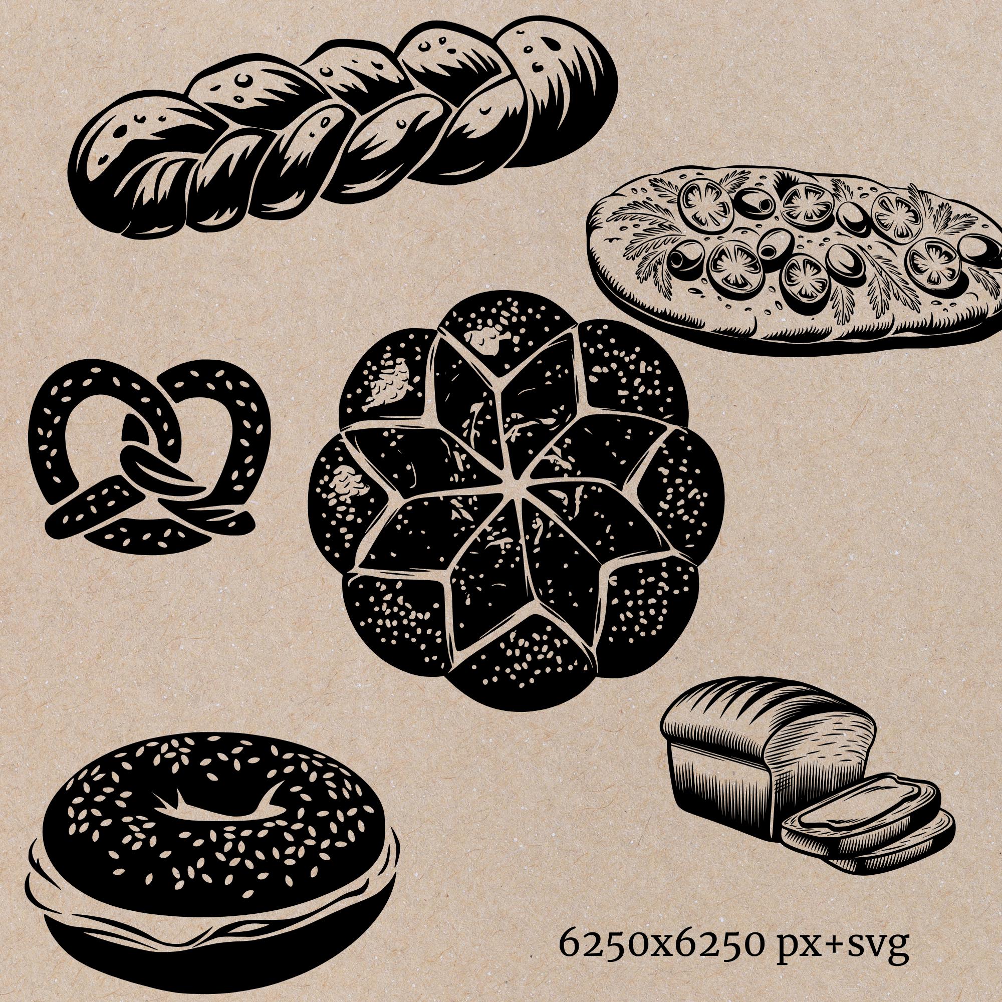Iconic Bread Clipart SVG Thermal Label Printer Optimized PNG ...
