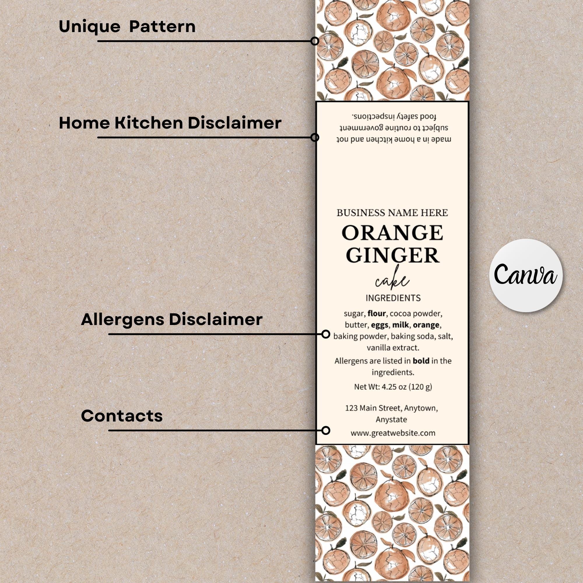 Editable Mini Cake Tin Label Template Mini Loaf Baking Pan Label Mini ...