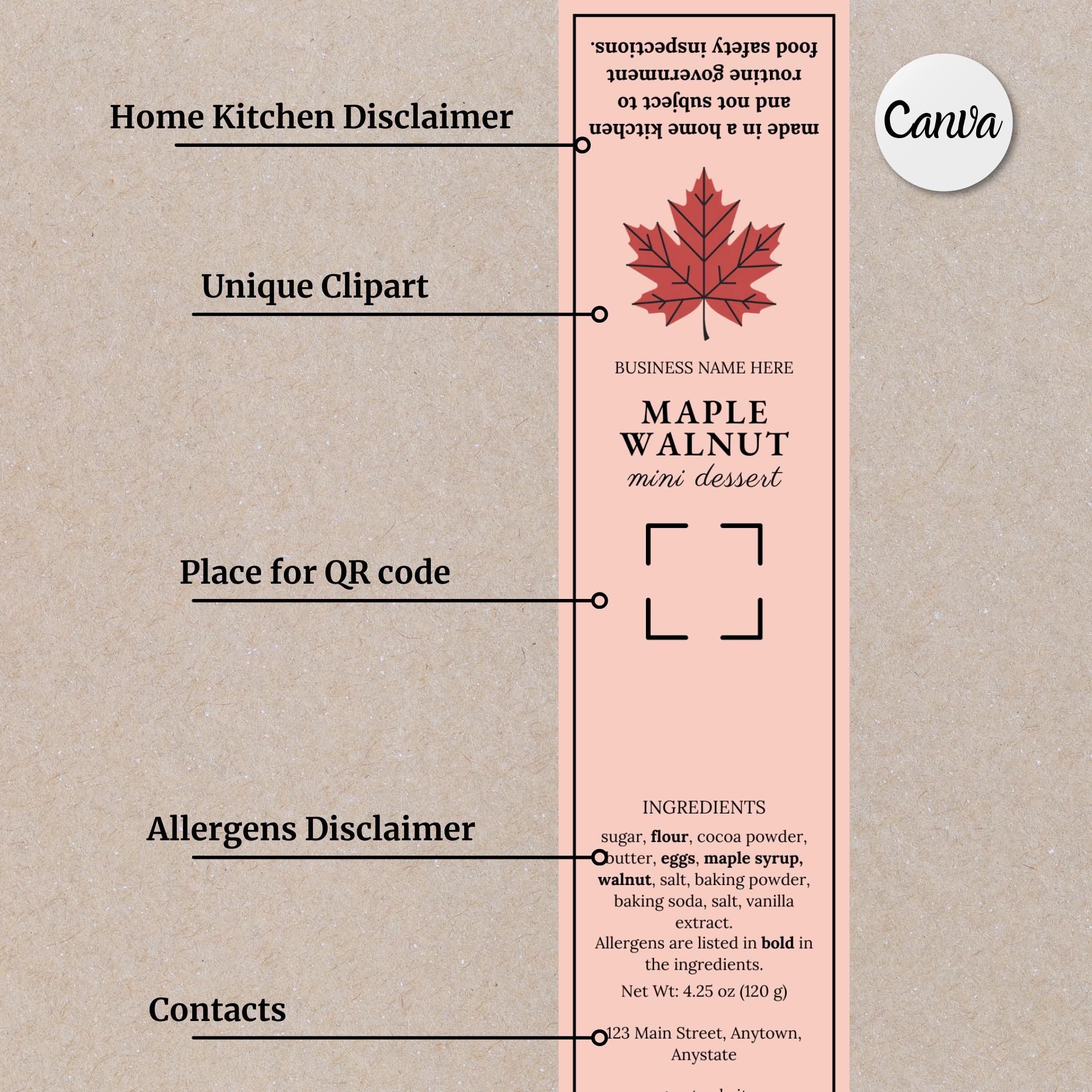 Printable Mini Loaf Pan Desserts Tag Winter Mini Editable Mini Cake Tin ...