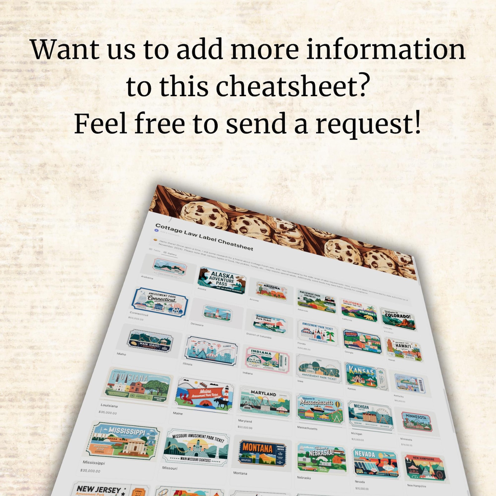 Cottage Law Label Text Samples for All 50 States and DC Labels ...