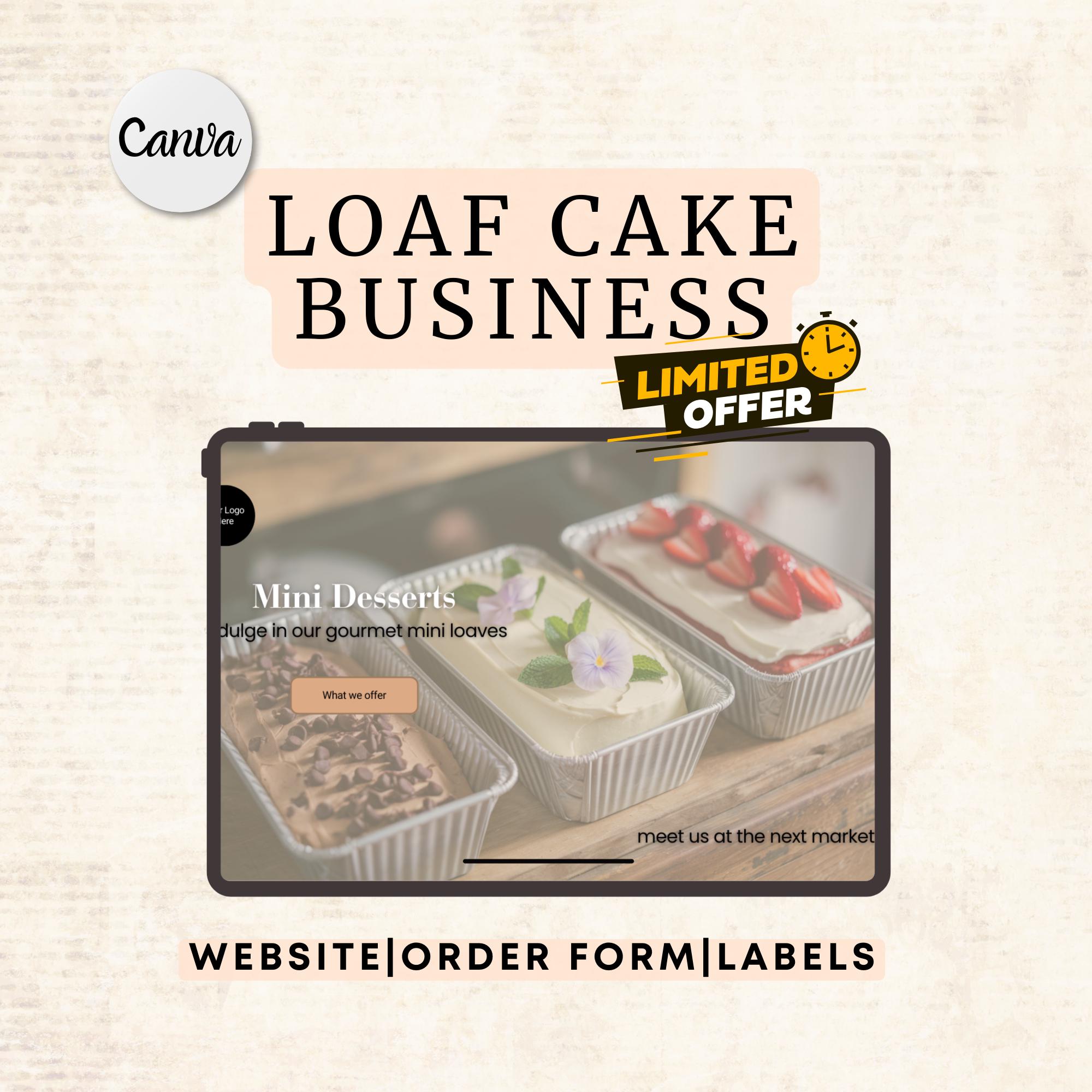 Mini Cake Tin Labels Bundle Template Mini Loaf Pan Labels Home Bakery ...