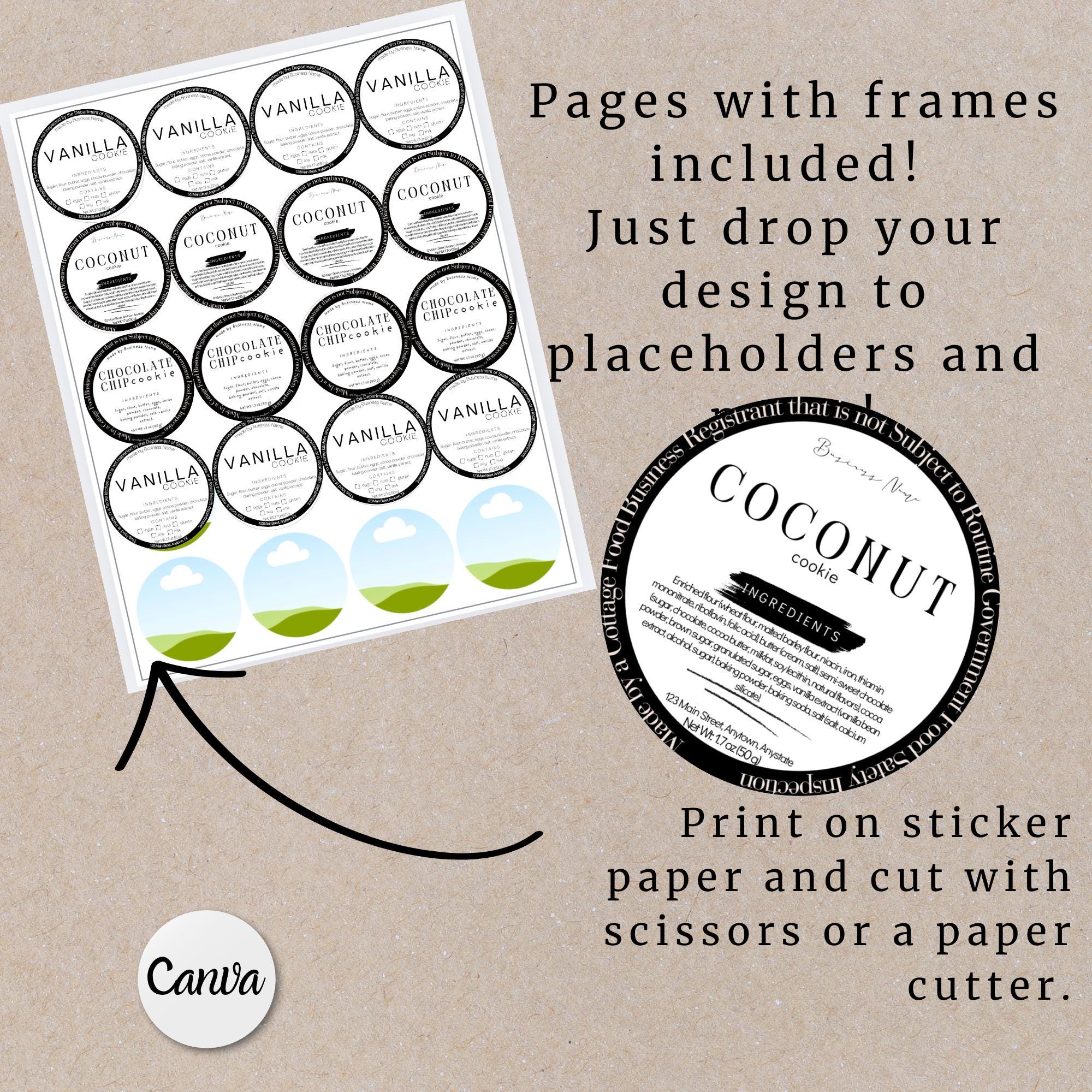 Minimalistic Cookie Labels for Selling Cottage Food Stickers Bakery ...