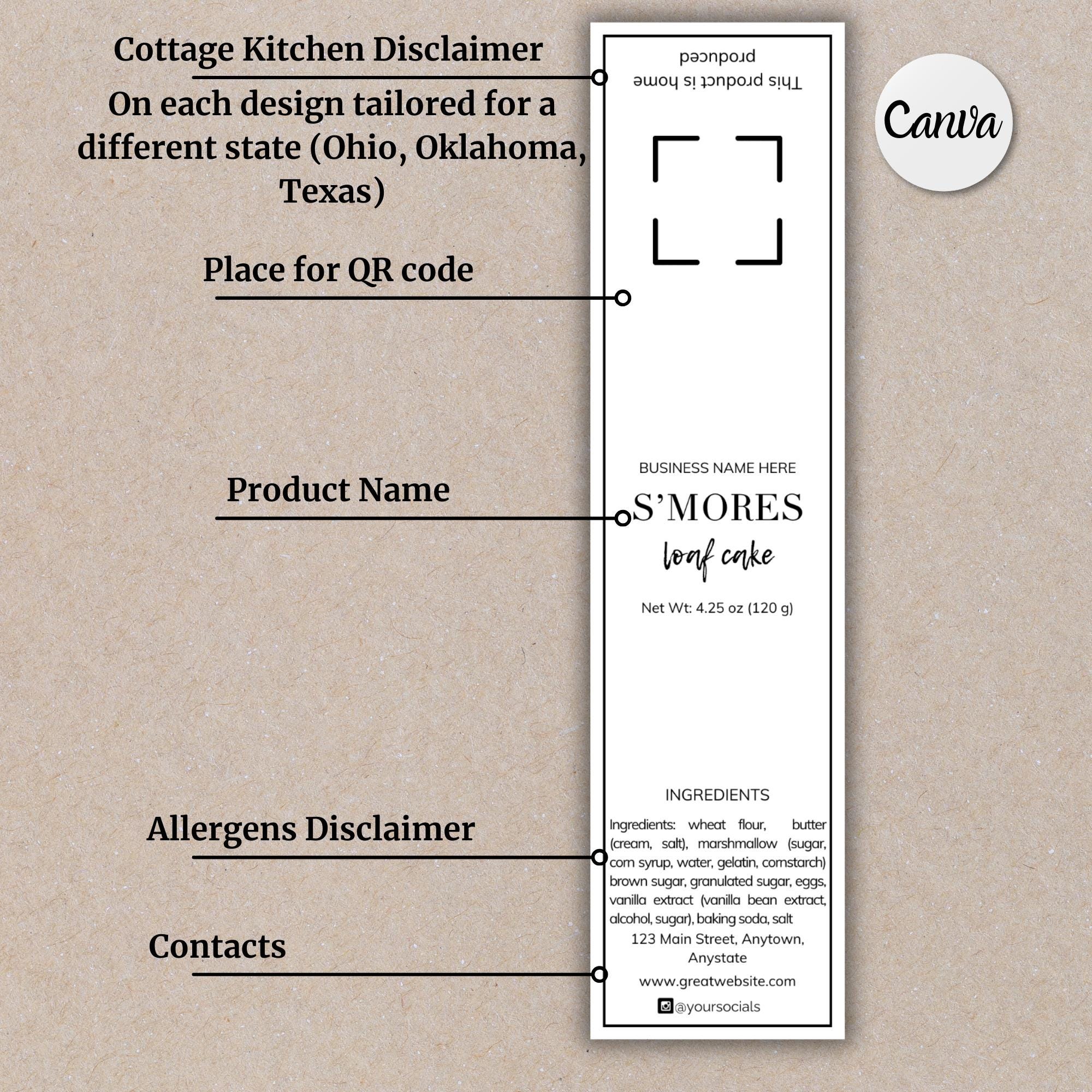 Printable Mini Loaf Pan Desserts Tag Mini Editable Mini Cake Tin Label ...