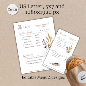 Bakery Price List Template Bundle Editable Bread Price List ...