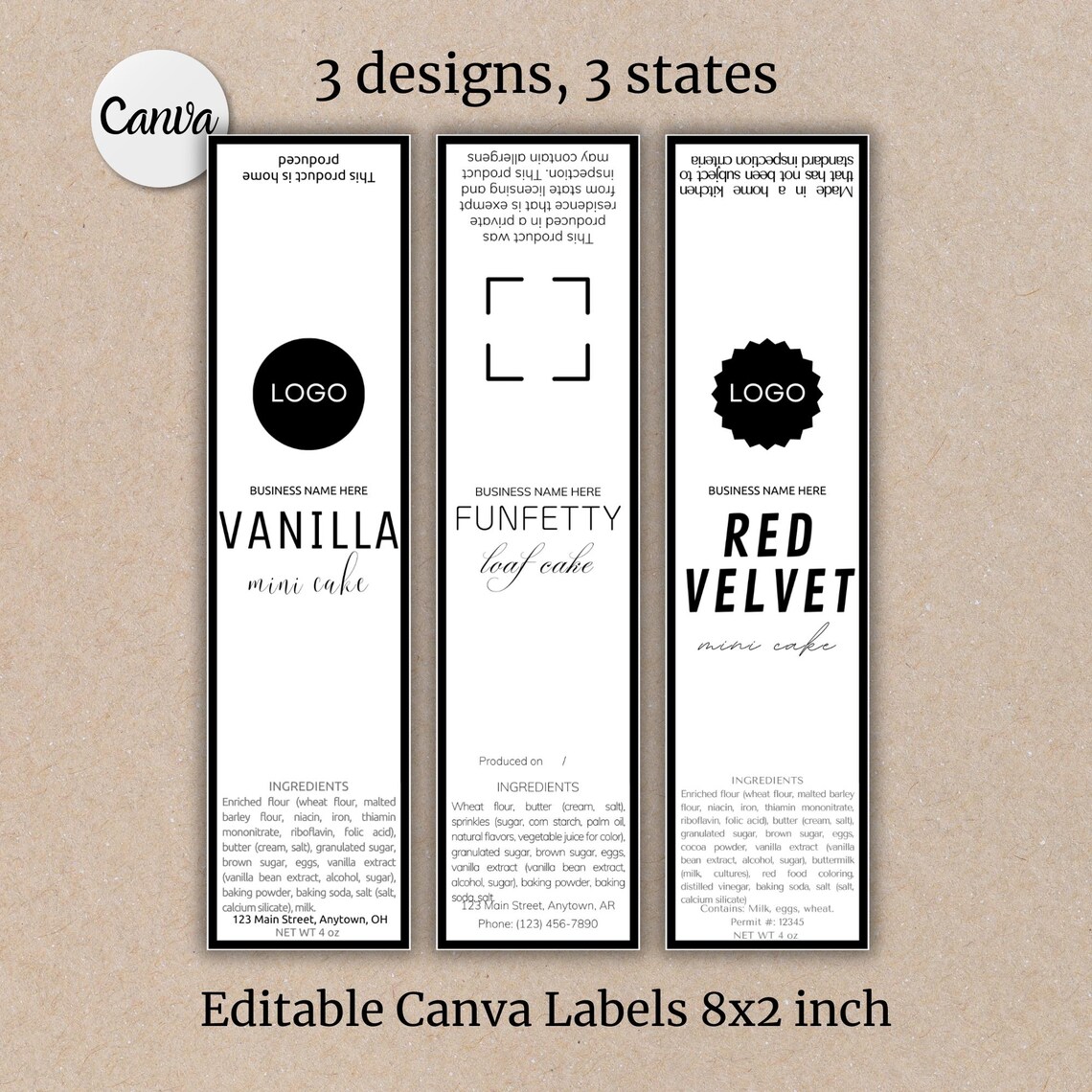 Printable Mini Loaf Pan Desserts Tag Editable Mini Cake Tin ...