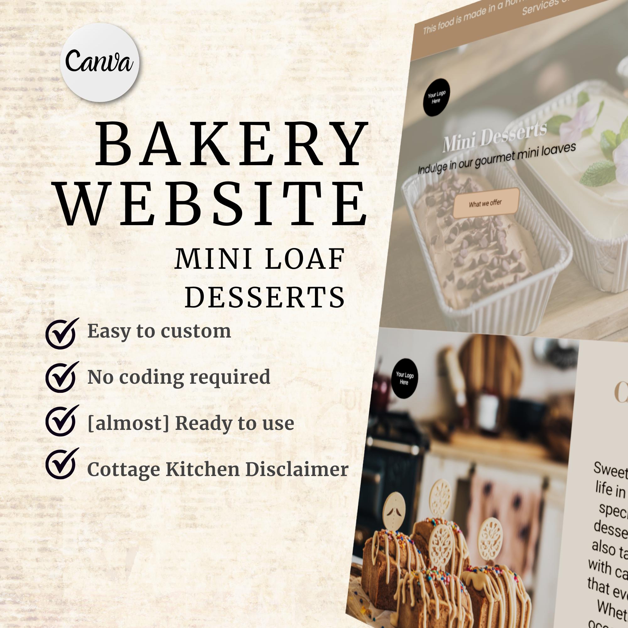 Mini Cake Tin Labels Bundle Template Mini Loaf Pan Labels Home Bakery ...