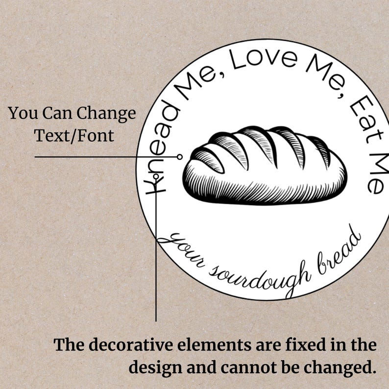 Sourdough Bread Editable Sticker Bakery Circle Label Bread Making ...
