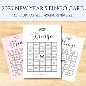 2025 New Years Bingo Resolution Card Resolution Tracker 2025 Goal ...