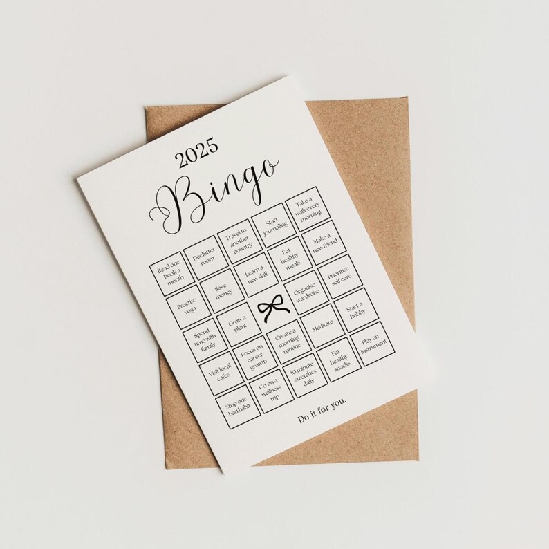 2025 New Years Bingo Resolution Card | Resolution Tracker 2025 Goal ...