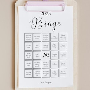 2025 New Years Bingo Resolution Card | Resolution Tracker 2025 Goal ...