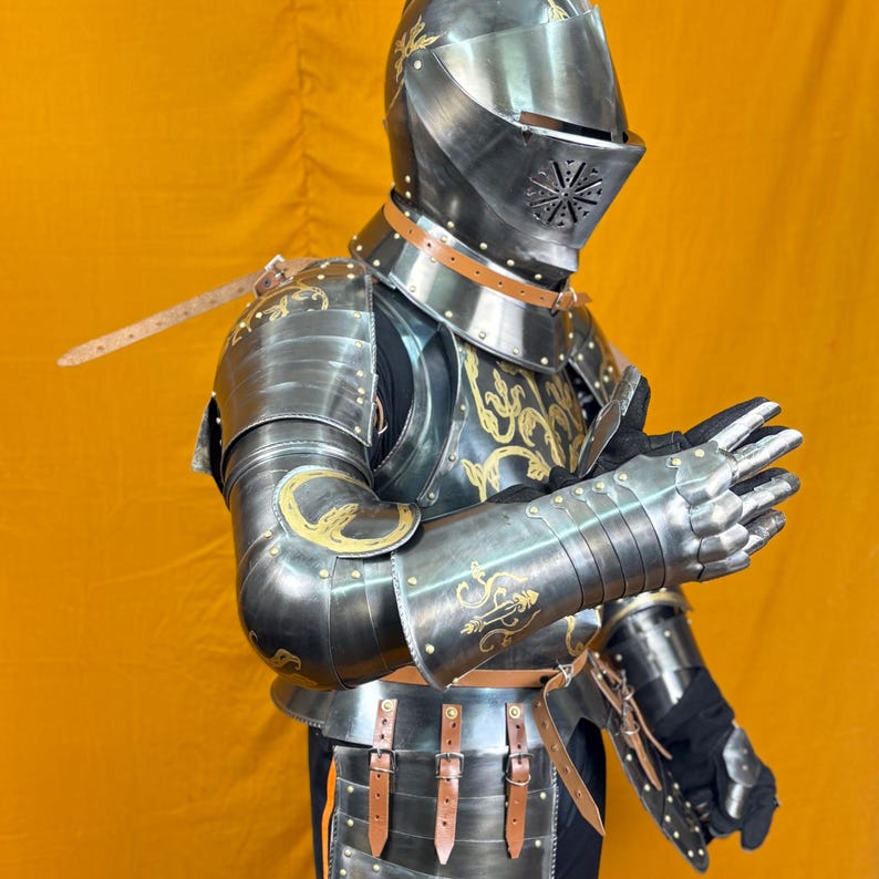Medieval Steel Knight Full Body Armor Battle-ready Suit for LARP ...