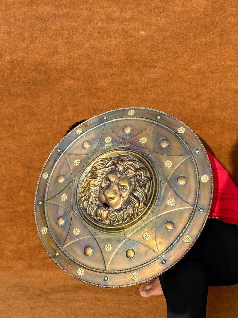 Medieval Lion Face Shield | Steel Armor Replica for Cosplay Display ...