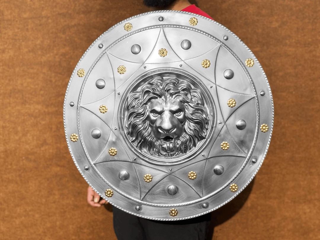 Medieval Lion Face Shield | Steel Armor Replica for Cosplay Display ...