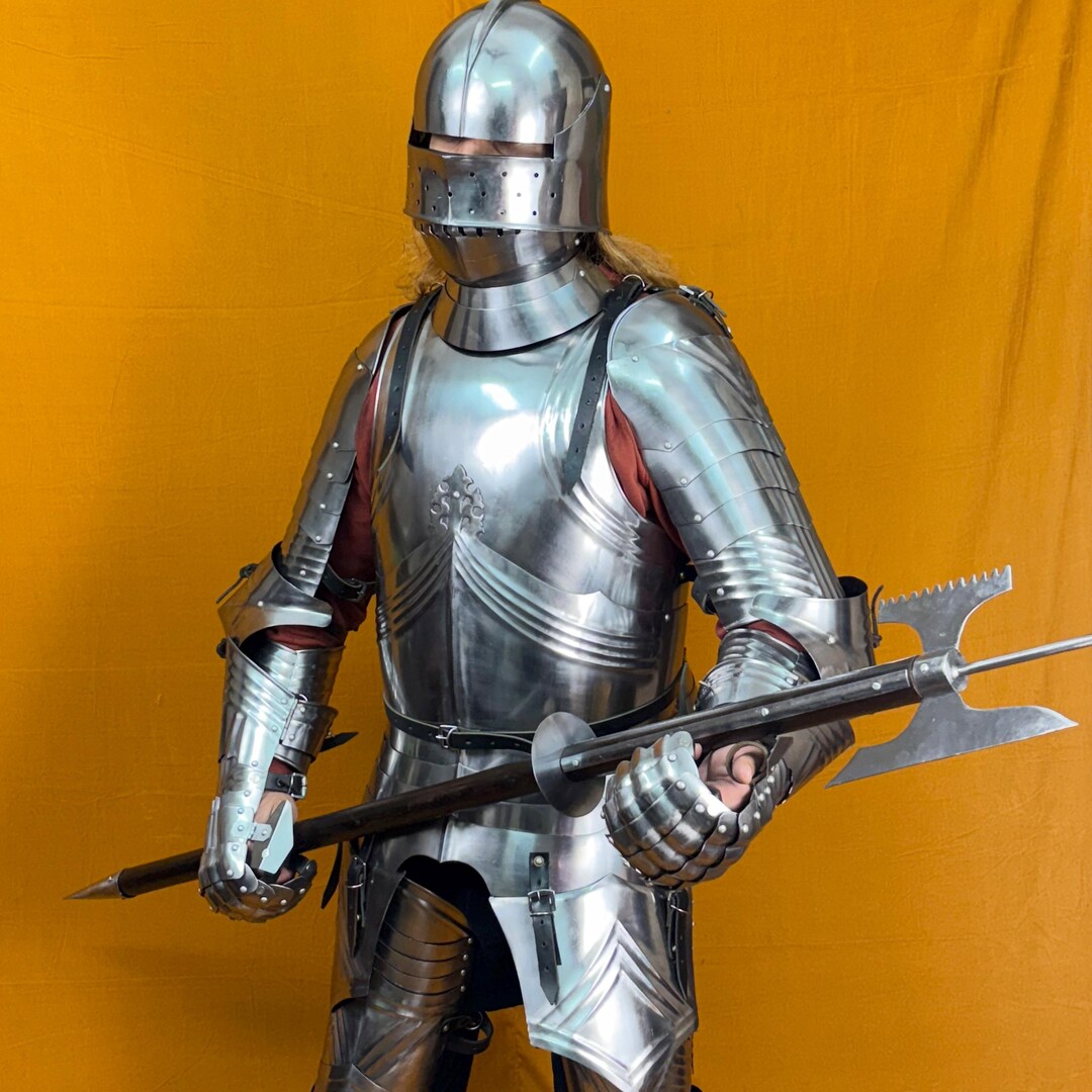 Gothic Medieval Knight Full Body Armor Authentic German Combat Suit ...
