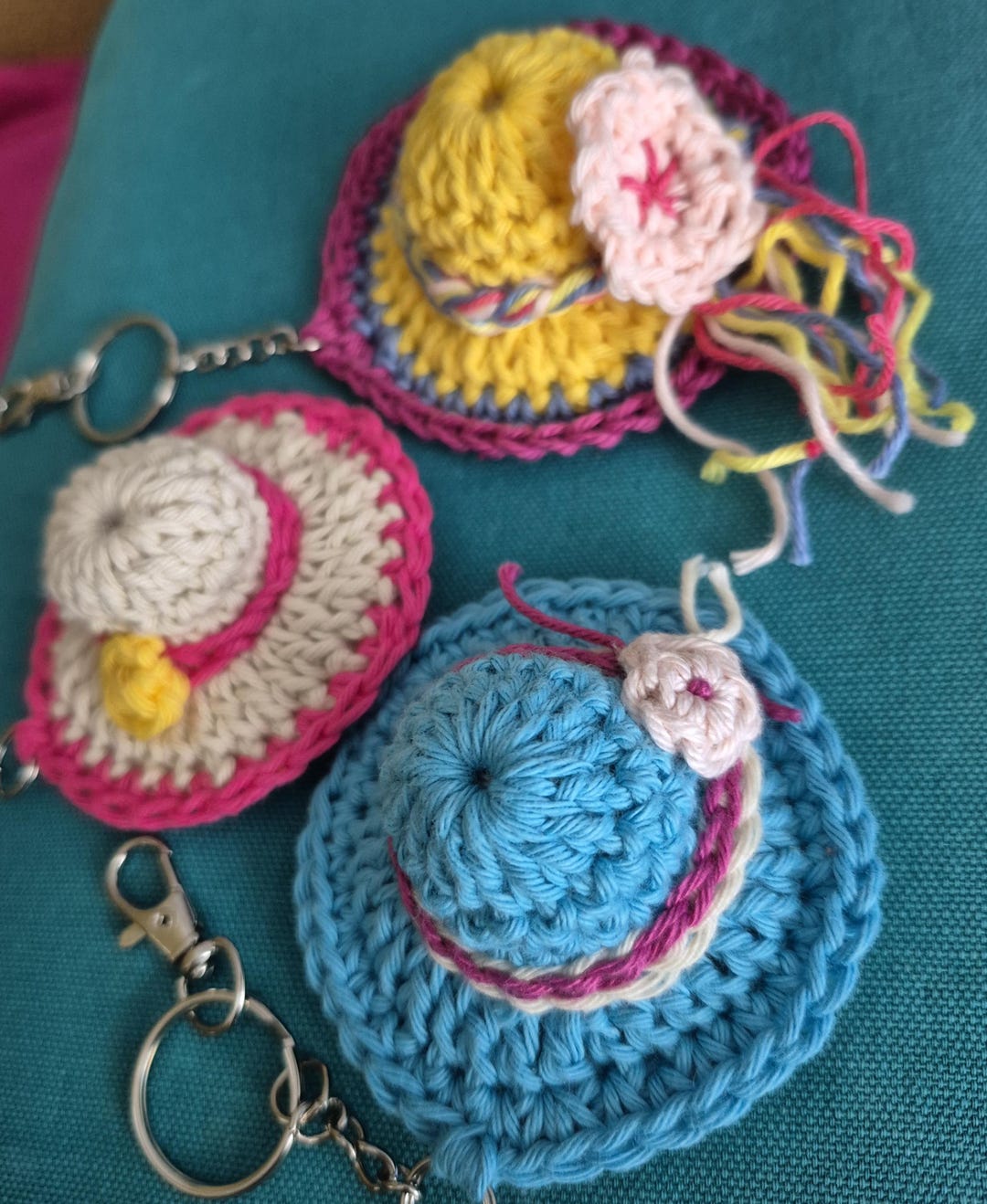 Handmade Crochet Stylish Hat Keychains – Cute & Colorful Gifts - Etsy