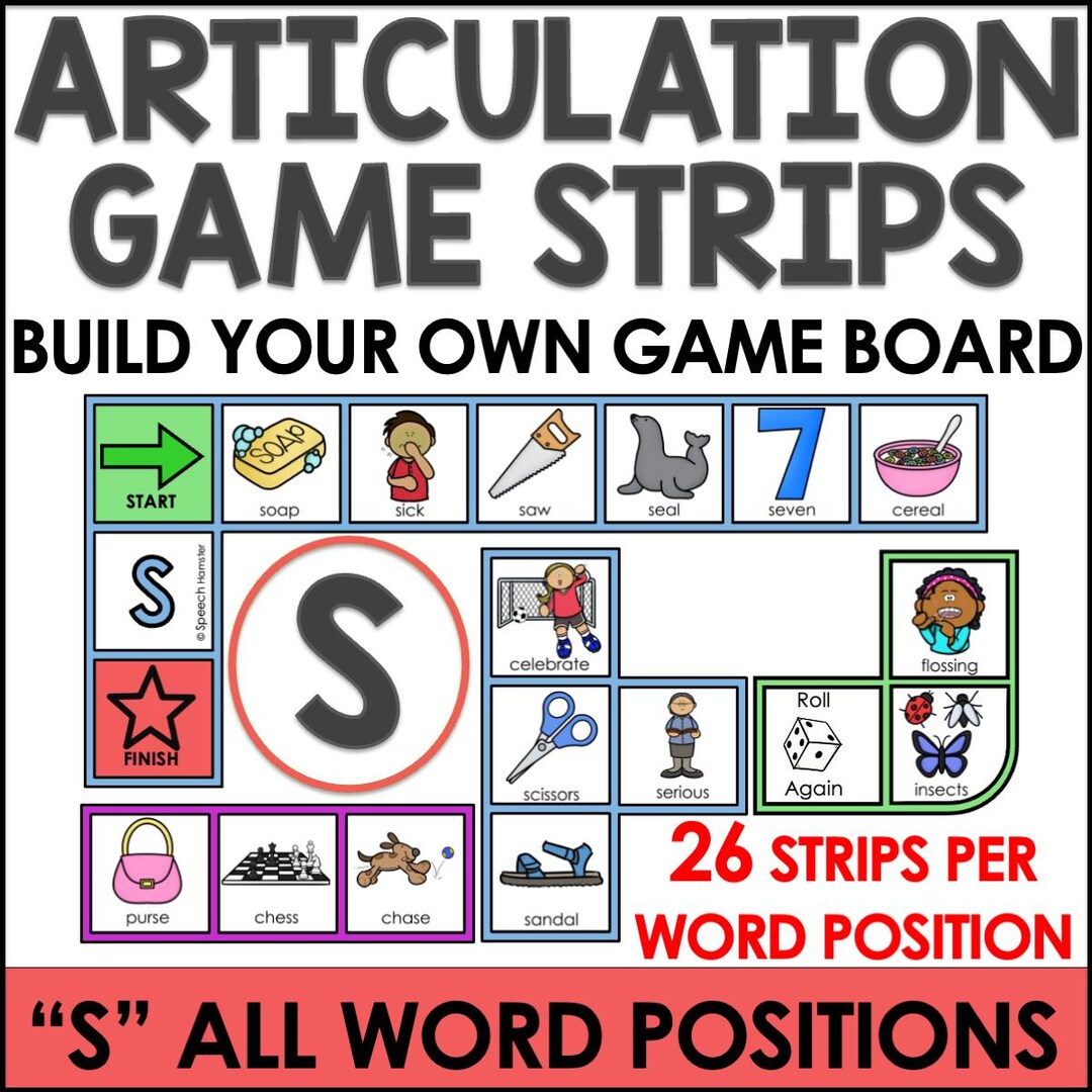 Articulation Game Strips for S All Word Positions Build Your Own Game ...