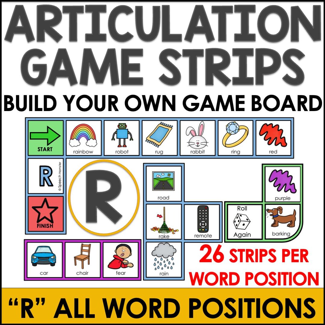 Articulation Game Strips for R All Word Positions Build Your Own Game ...
