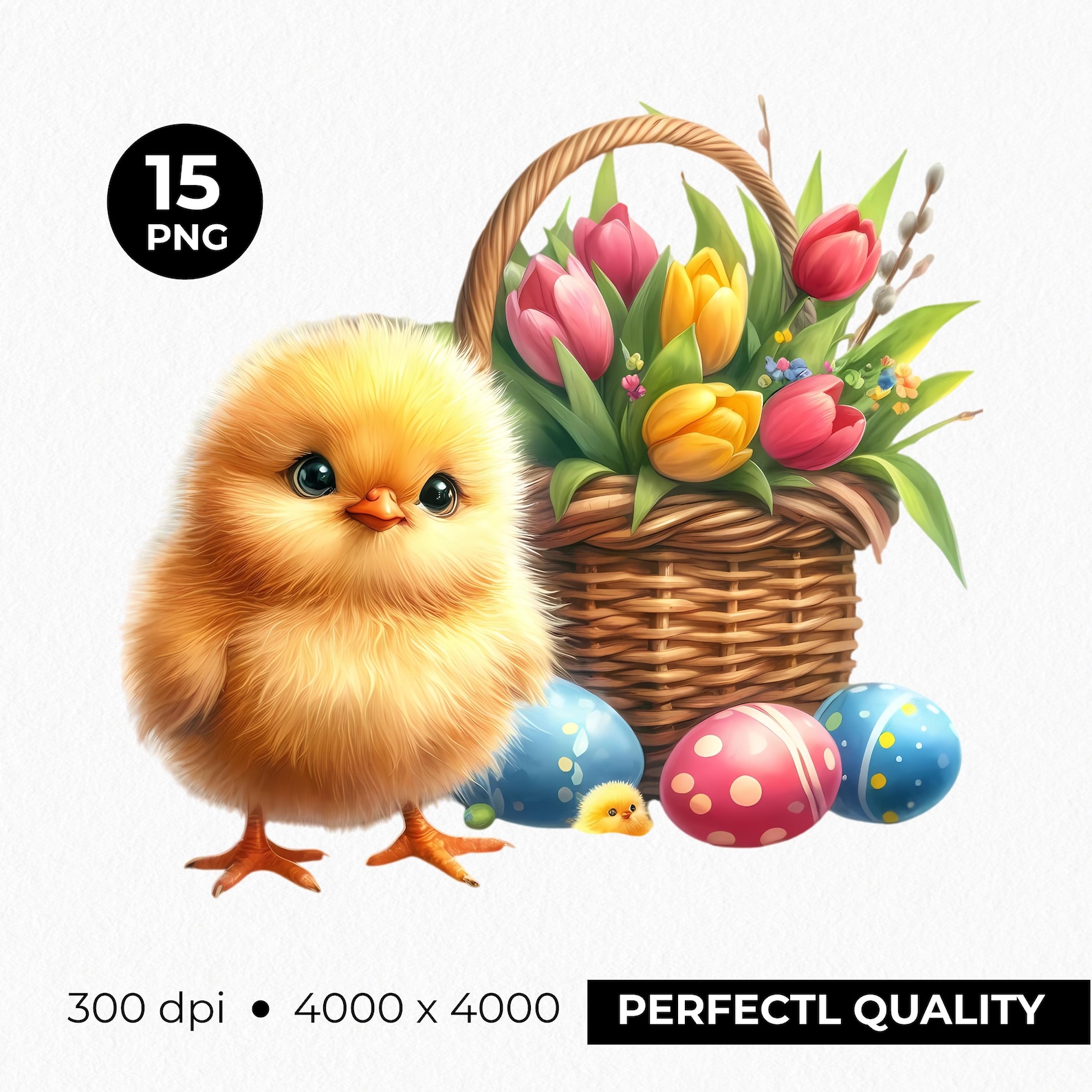 Easter Rabbit & Chicken Clipart – Spring PNG Digital Download - Etsy