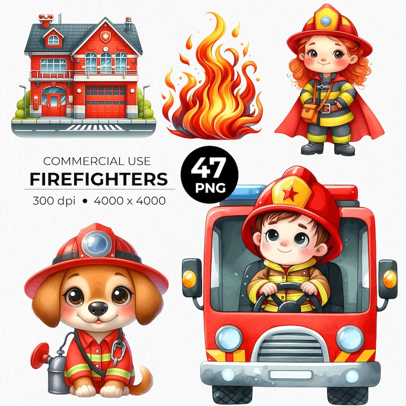 Firefighter Kids PNG, Fire Truck, Boys & Girls Crew, Fire Station ...