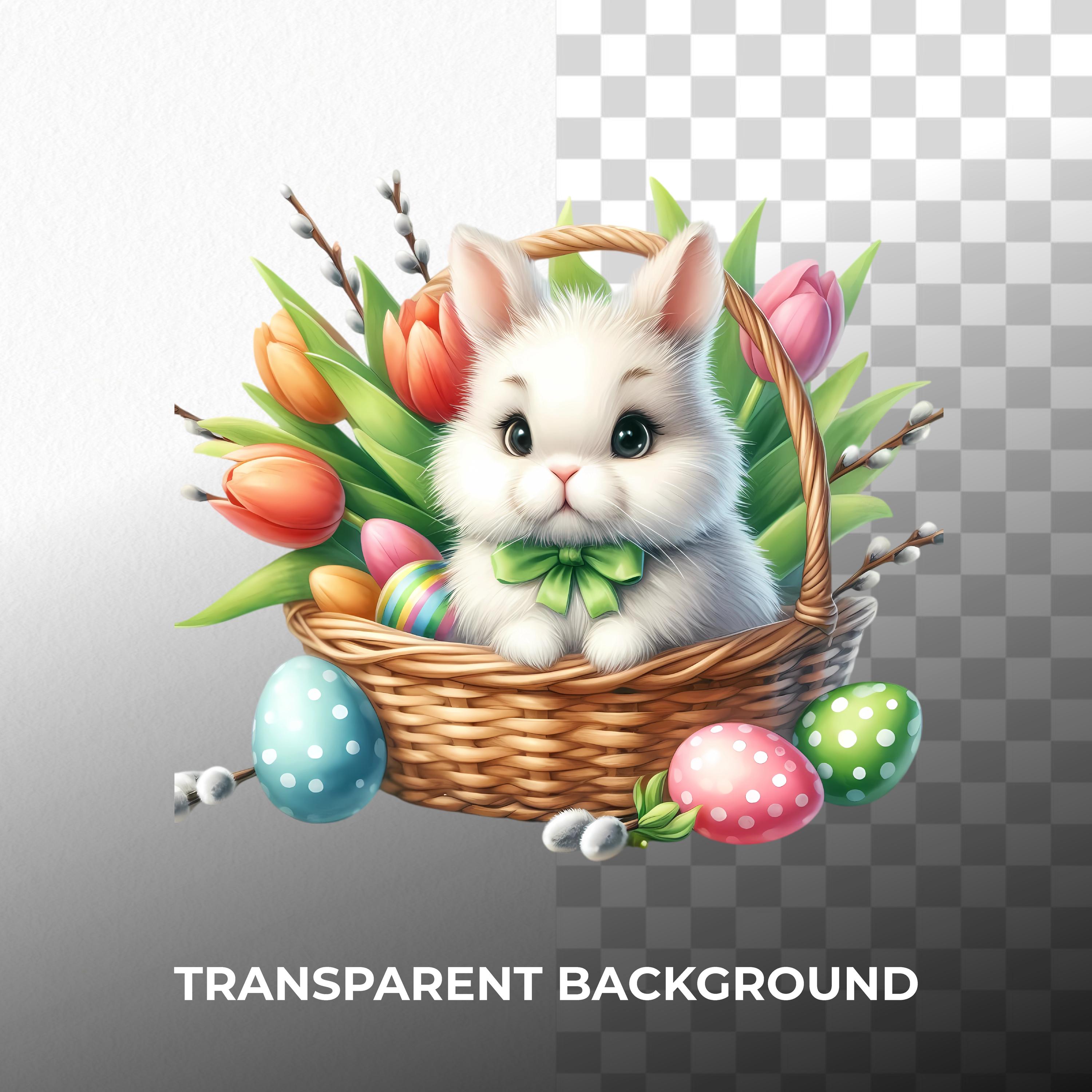 Easter Rabbit & Chicken Clipart – Spring PNG Digital Download - Etsy