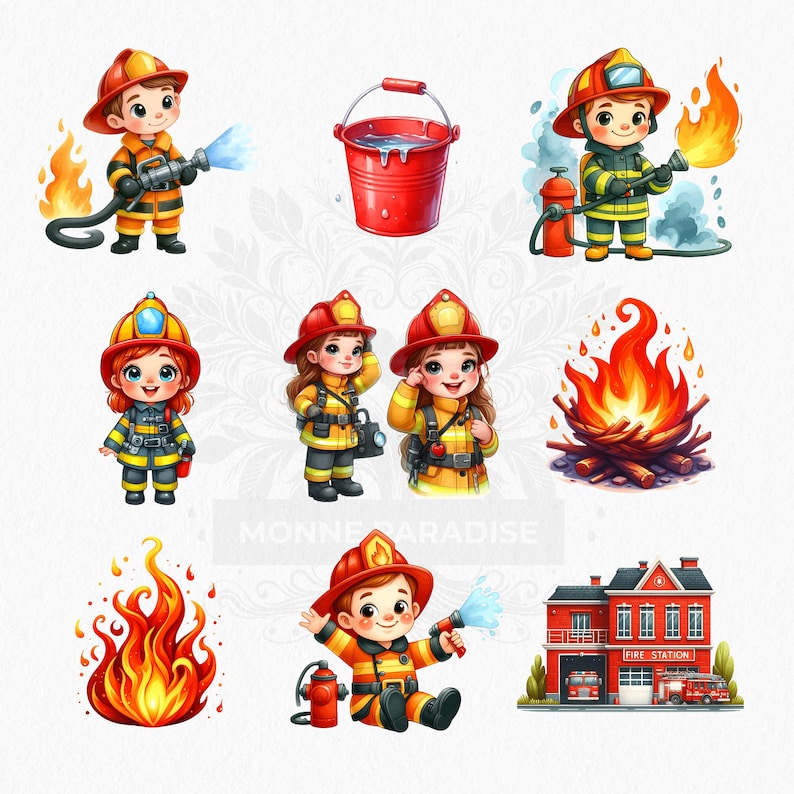 Firefighter Kids PNG, Fire Truck, Boys & Girls Crew, Fire Station ...