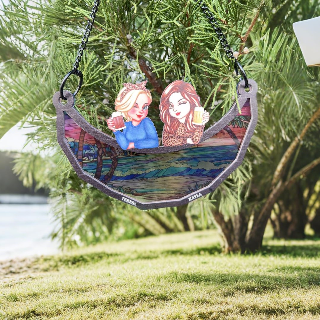 Besties Best Friends Sisters Together Personalized Window Hanging ...