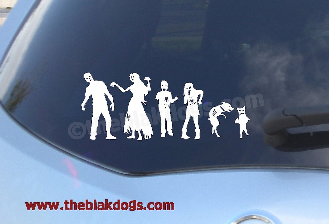 Zombie Stick Figure Family, Custom Sticker, Vinyl Sticker, Car Decal ...