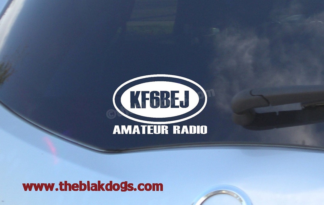 Ham Radio Call Sign Vinyl Sticker - Personalized Car Decal - Etsy