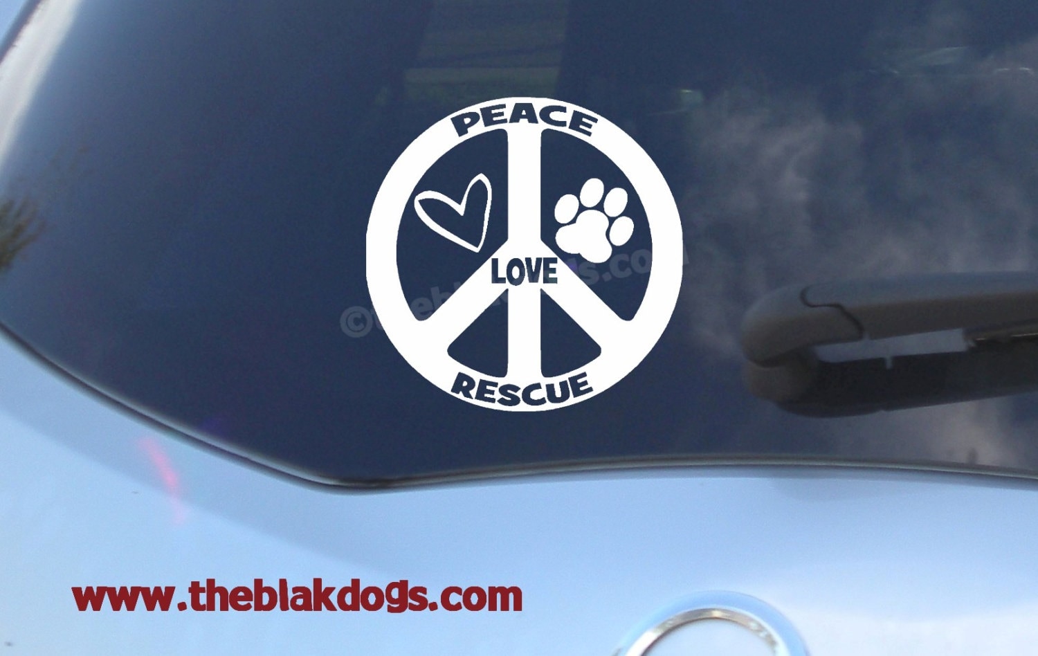 Peace Love Rescue Circular Vinyl Sticker Car Decal Rescue | Etsy