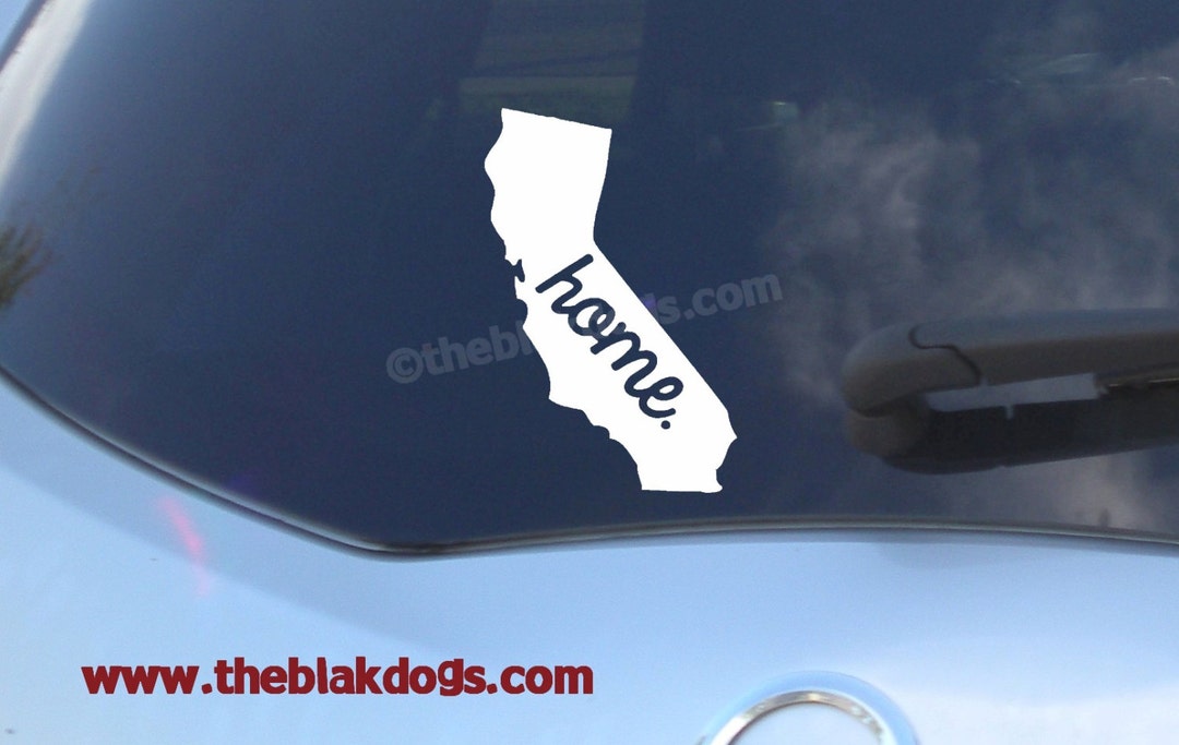 California State Silhouette With Home Text - Vinyl Sticker, Car Decal ...
