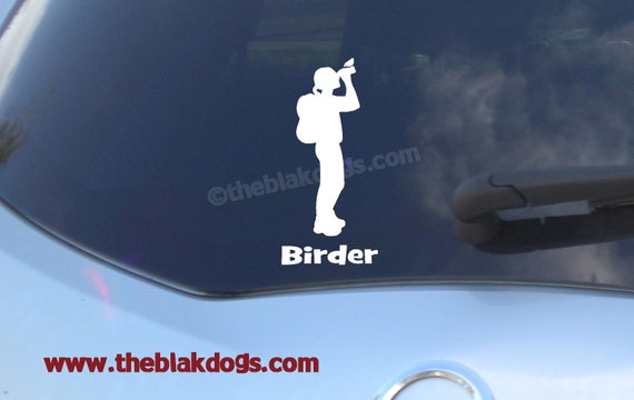 Birder Silhouette Car Vinyl Sticker Bird on Binoculars Bird | Etsy