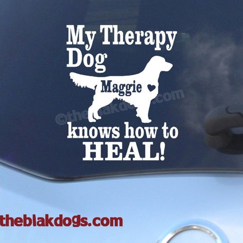 My Therapy Dog Knows How to HEAL Car Decal Dog Decal Vinyl | Etsy