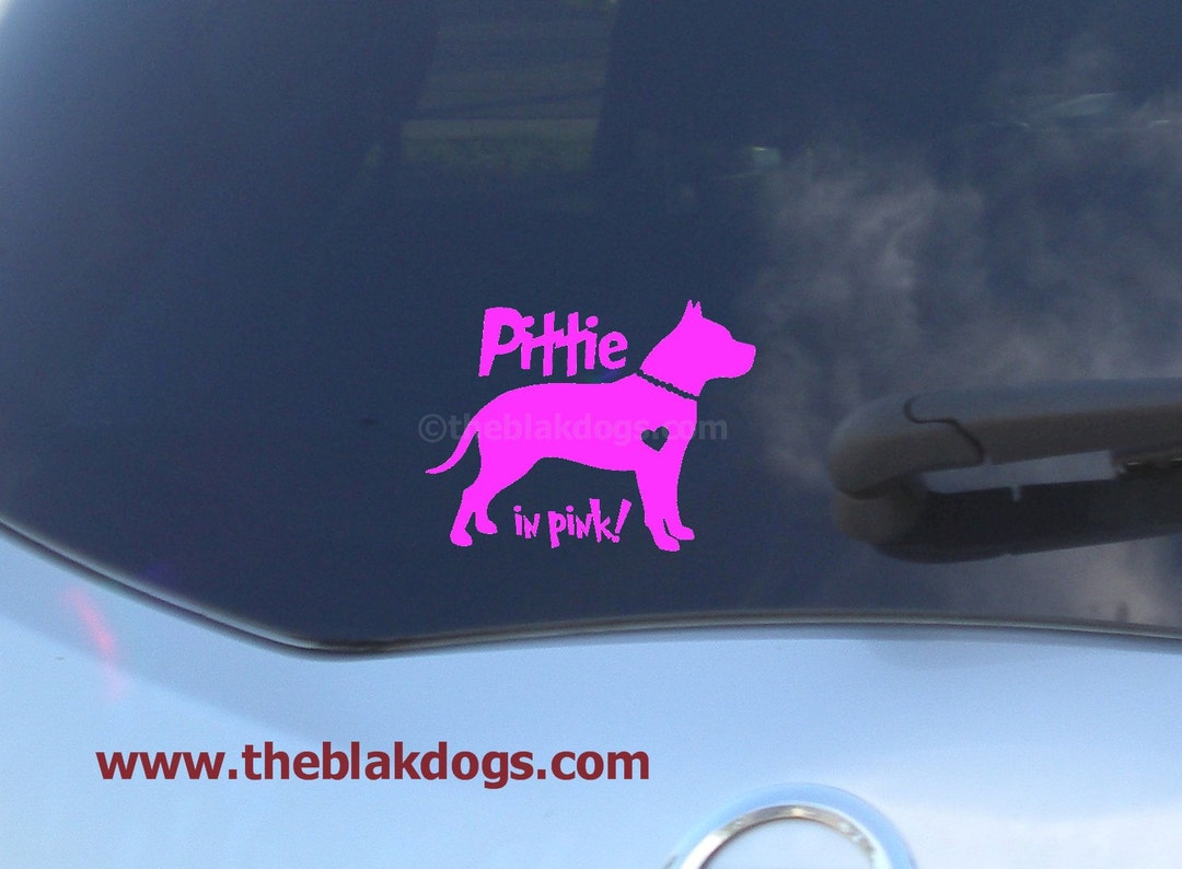 Pittie in Pink - Vinyl Sticker Car Decal - Etsy
