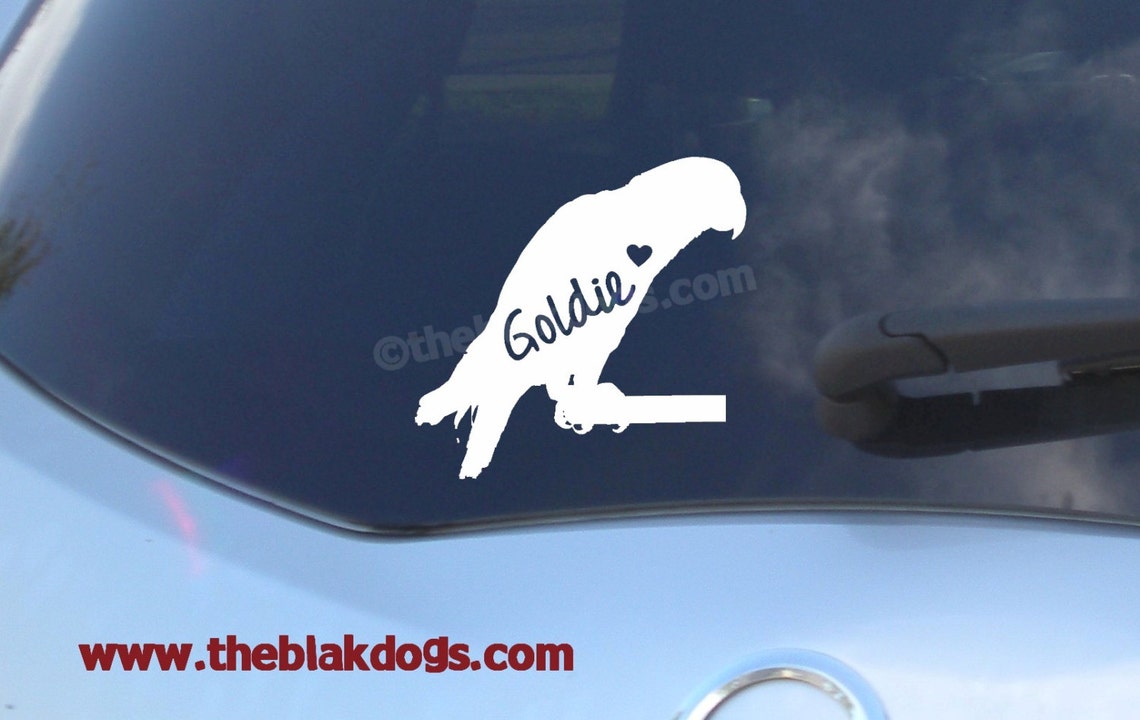 Bird Silhouette Vinyl Sticker - Personalized Car Decal Parrot Conure ...