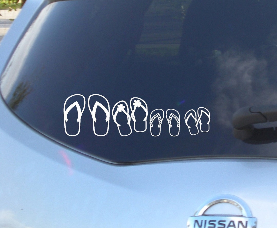 Flip Flop Family Stickers, Vinyl Sticker, Car Decal, Custom Family ...